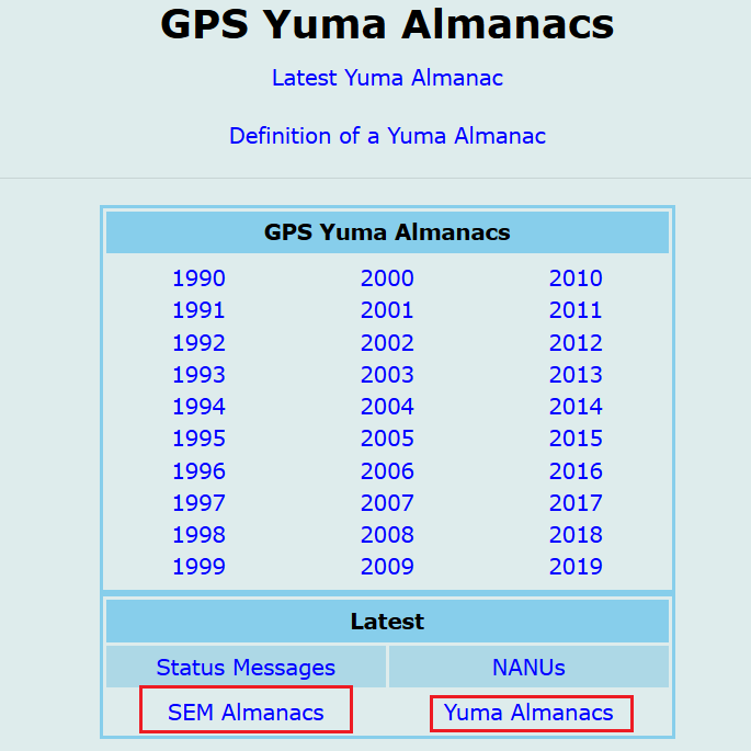 GPS标准历书Yuma，Rinex，TLE，SEM是什么意思？-CSDN博客