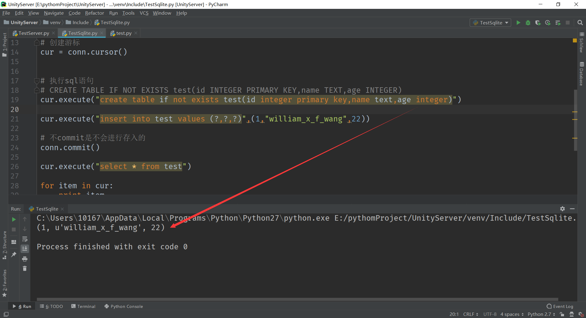 python简单的使用以下sqlite 3_you can only execute one statement at a time.-CSDN博客