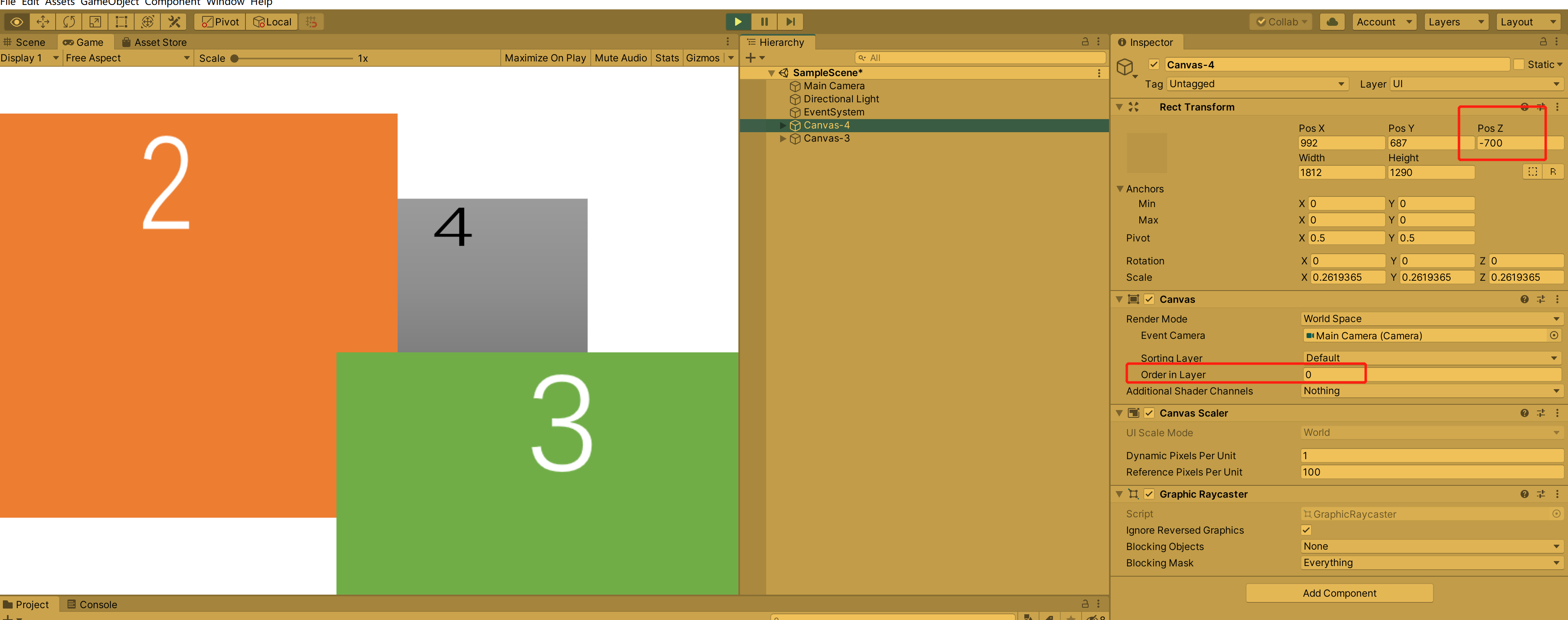 在Unity的UGUI系统里使用Renderer的显示层级研究 (二) Canvas组件之间的显示规则_unity两个canvas-CSDN博客