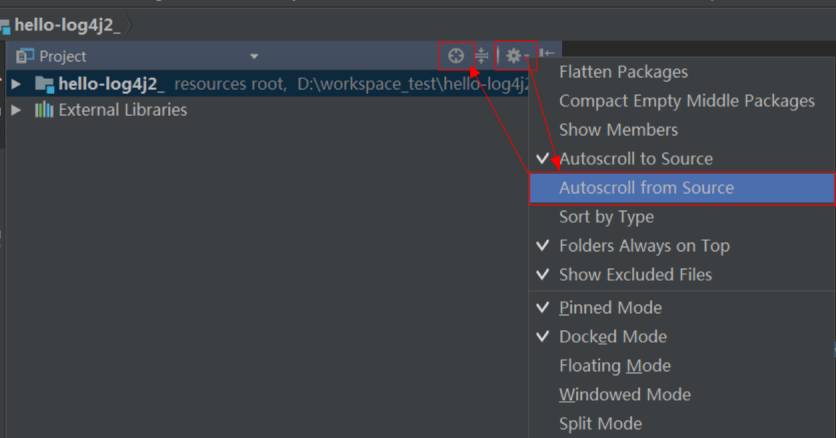 IDEA学习笔记——文件资源定位图标。小齿轮的显示和隐藏（Autoscroll from Source） - 程序员大本营