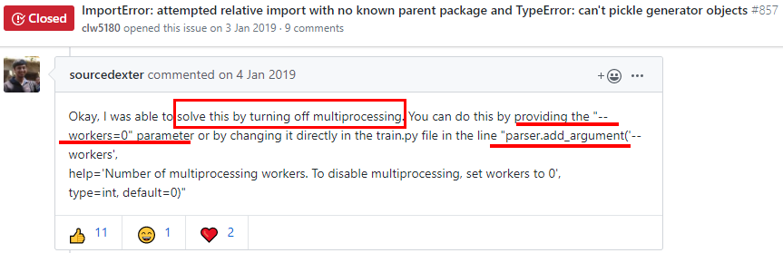 AttributeError: Can't pickle local object 'BaseDataset.img_transformer. . '_forkingpickler(file ...