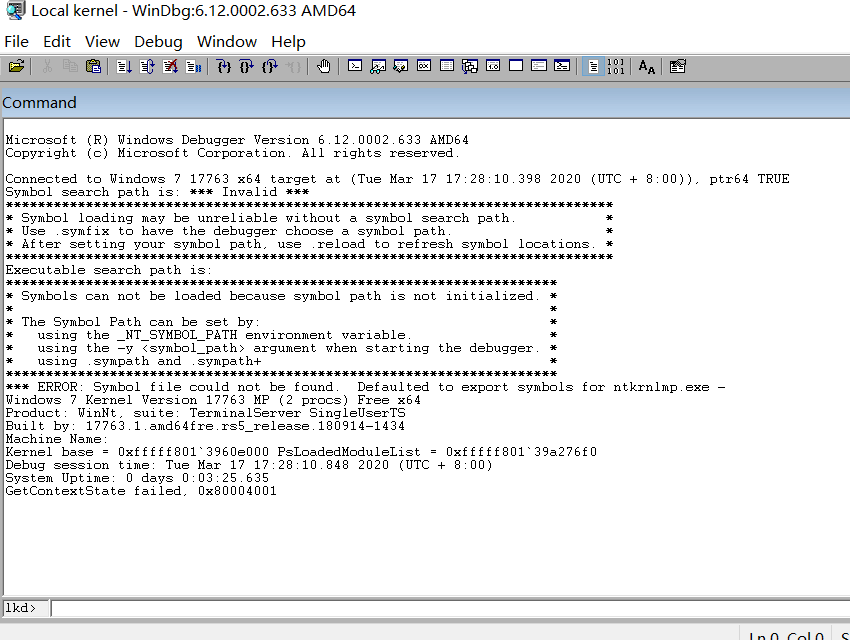 WinDbg 环境搭建（本地内核调试）_the syste does not support local kernel debug-CSDN博客