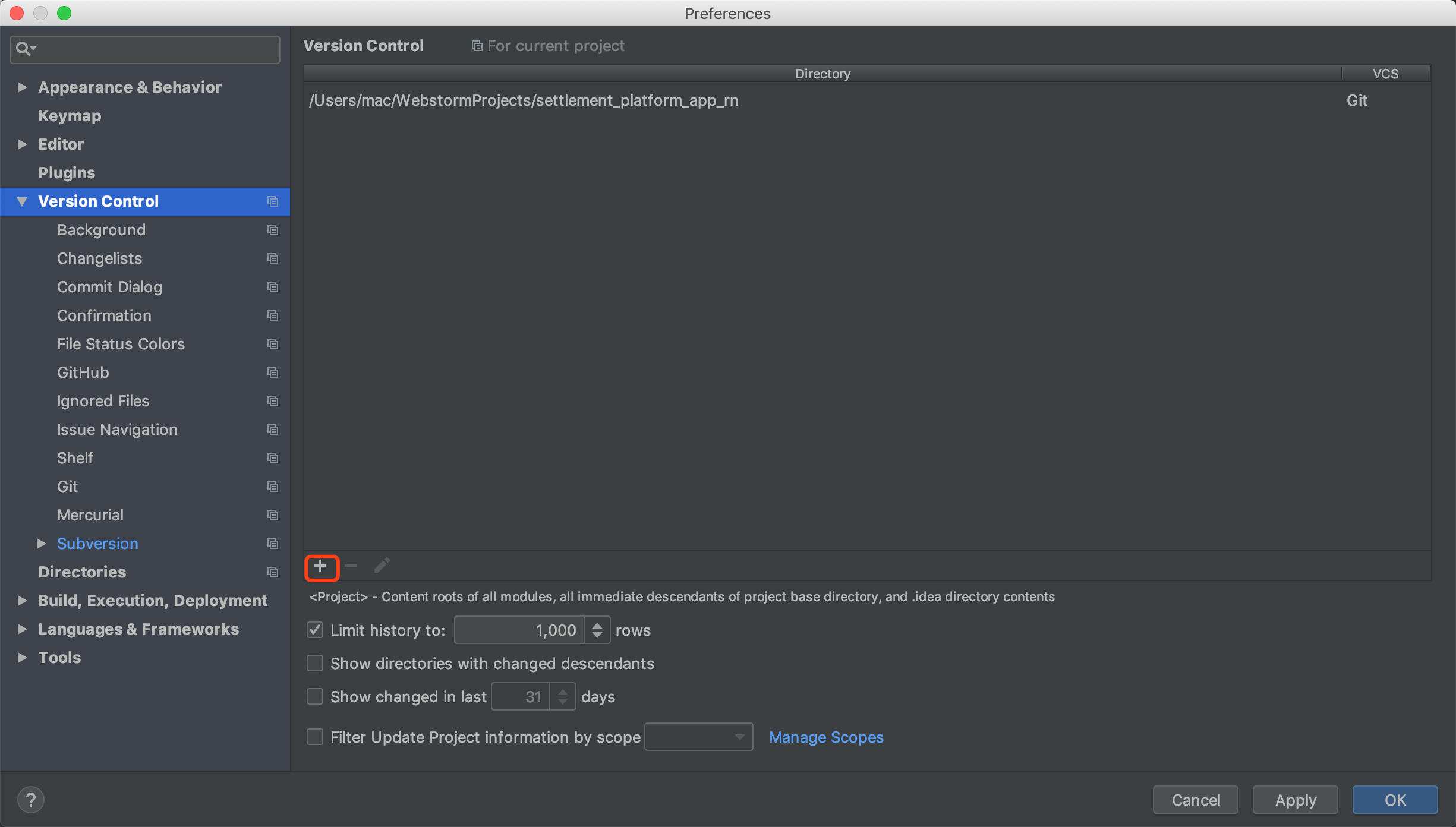 WebStorm如何连接SVN及修改SVN地址_webstorm连接svn-CSDN博客