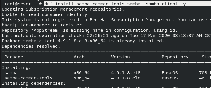 RedHat Linux 8 中samba服务部署_radhat 8 安装配置samba-CSDN博客