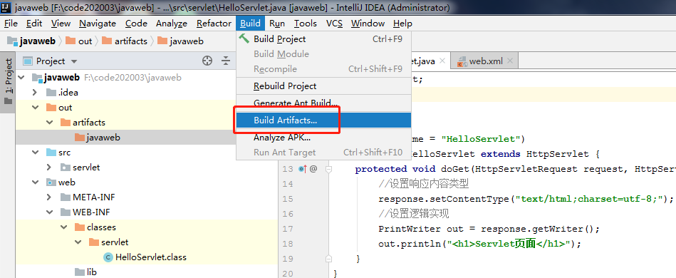 IDEA给JavaWeb项目打包_ideaant打包-CSDN博客