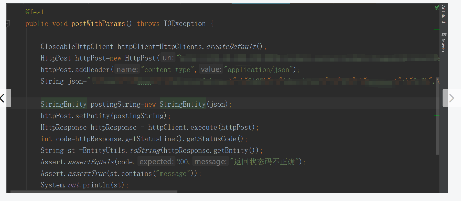 httpclient发送jPost请求的json格式参数【最简单的例子~~~~】_httpclients.createdefault()调用post方法 参数为json-CSDN博客
