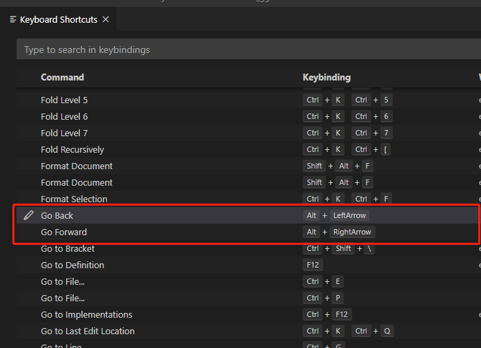 【Visual Studio Code】VS Code在Linux/Mac/Windows中向前、向后定位的快捷键及修改方法_ubuntu ...