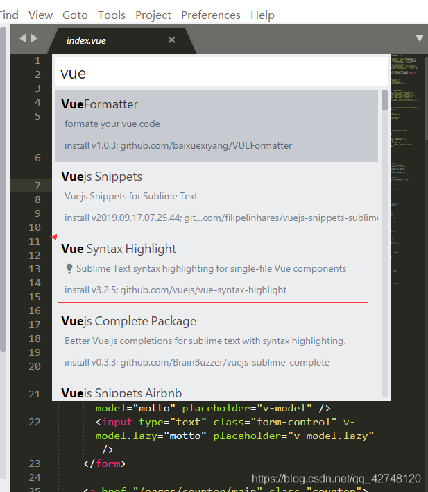 Sublime Text3的安装以及vue Syntax Highlight语法高亮设置code Jing的博客 Csdn博客