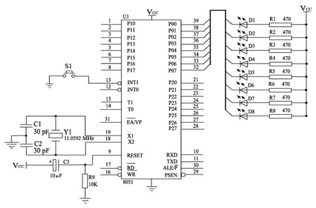 2020.3.19单片机实验_单片机p0口接8个发光二极管-CSDN博客