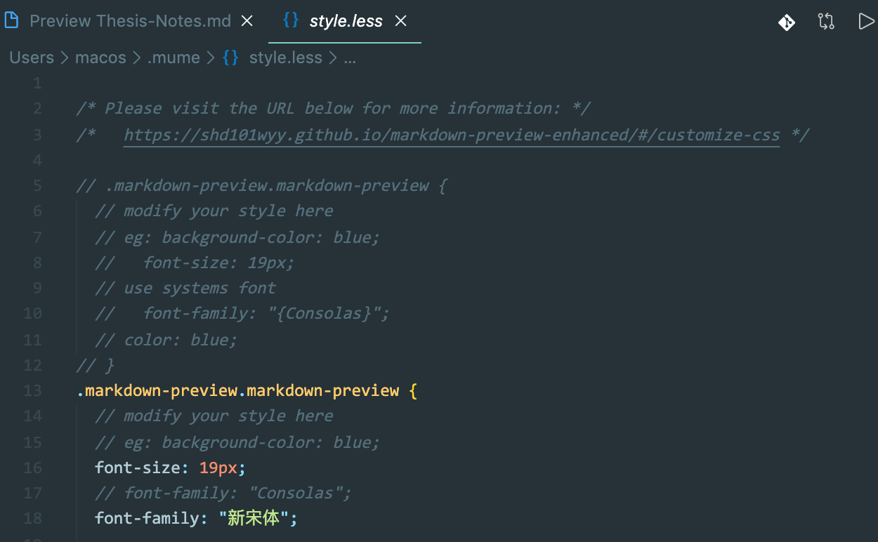 VScode插件Markdown Preview Enhanced自定义字体style_修改 vscode style.less-CSDN博客