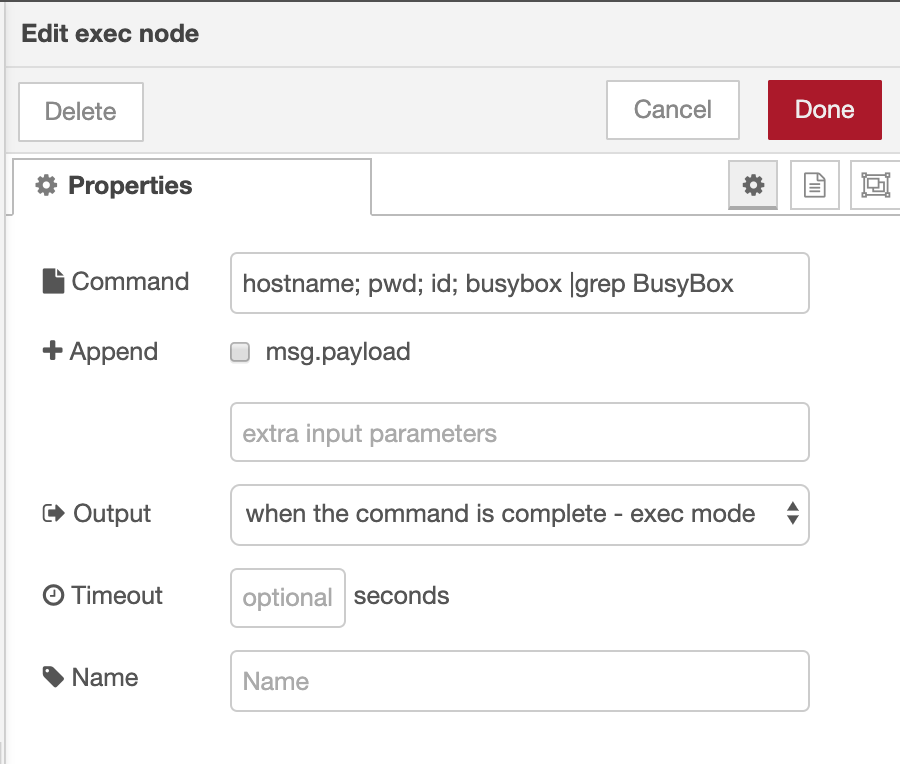 Node-RED使用指南：26:使用exec执行系统命令_nodered exec节点使用-CSDN博客
