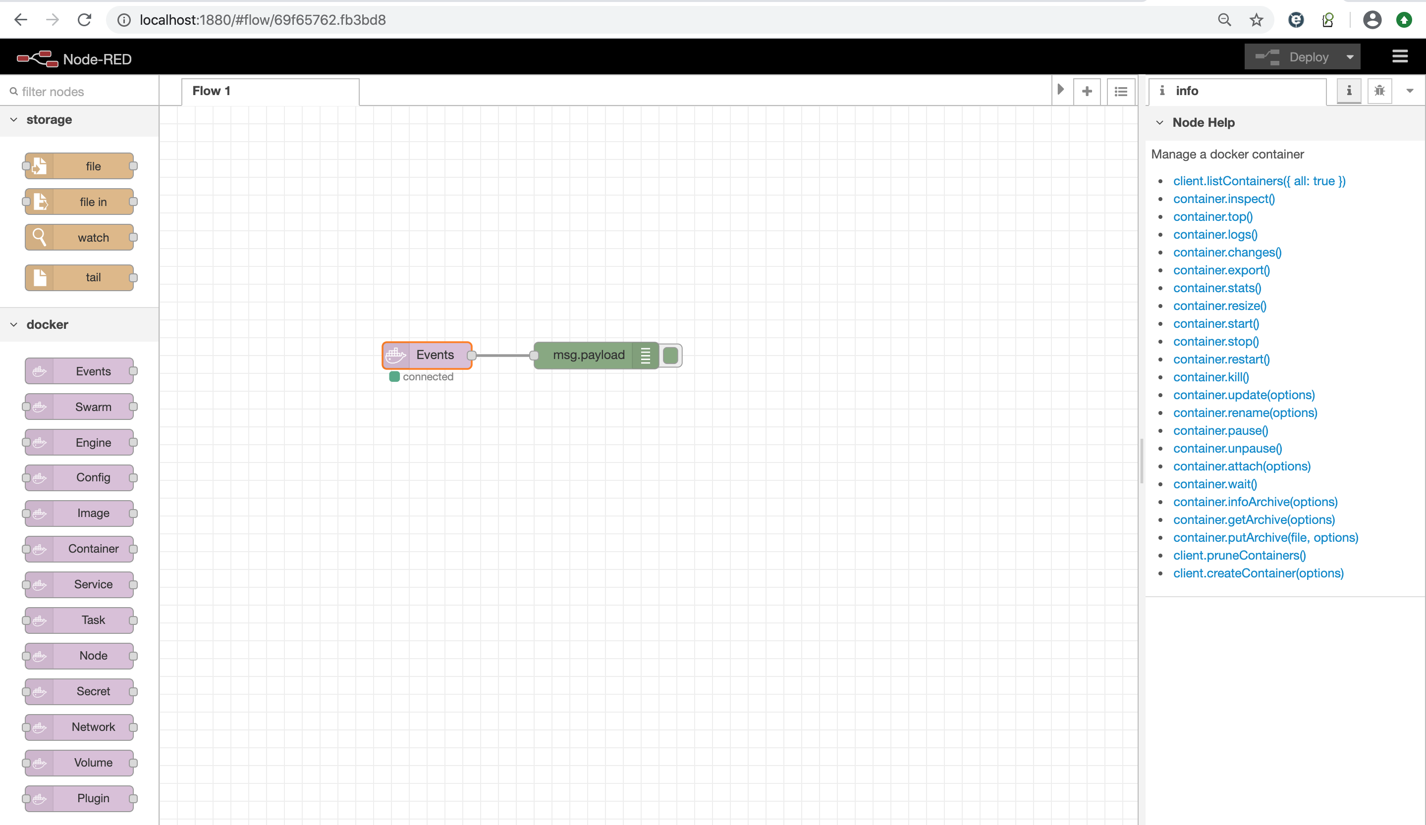 Node Red使用指南：27 使用docker节点操作容器 Dockerode Csdn博客