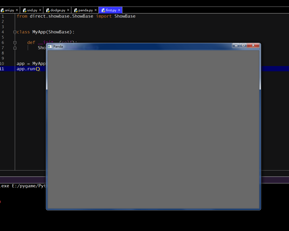 【Panda3D】创建一个新的Panda3D应用程序_python编写panda3d游戏-CSDN博客