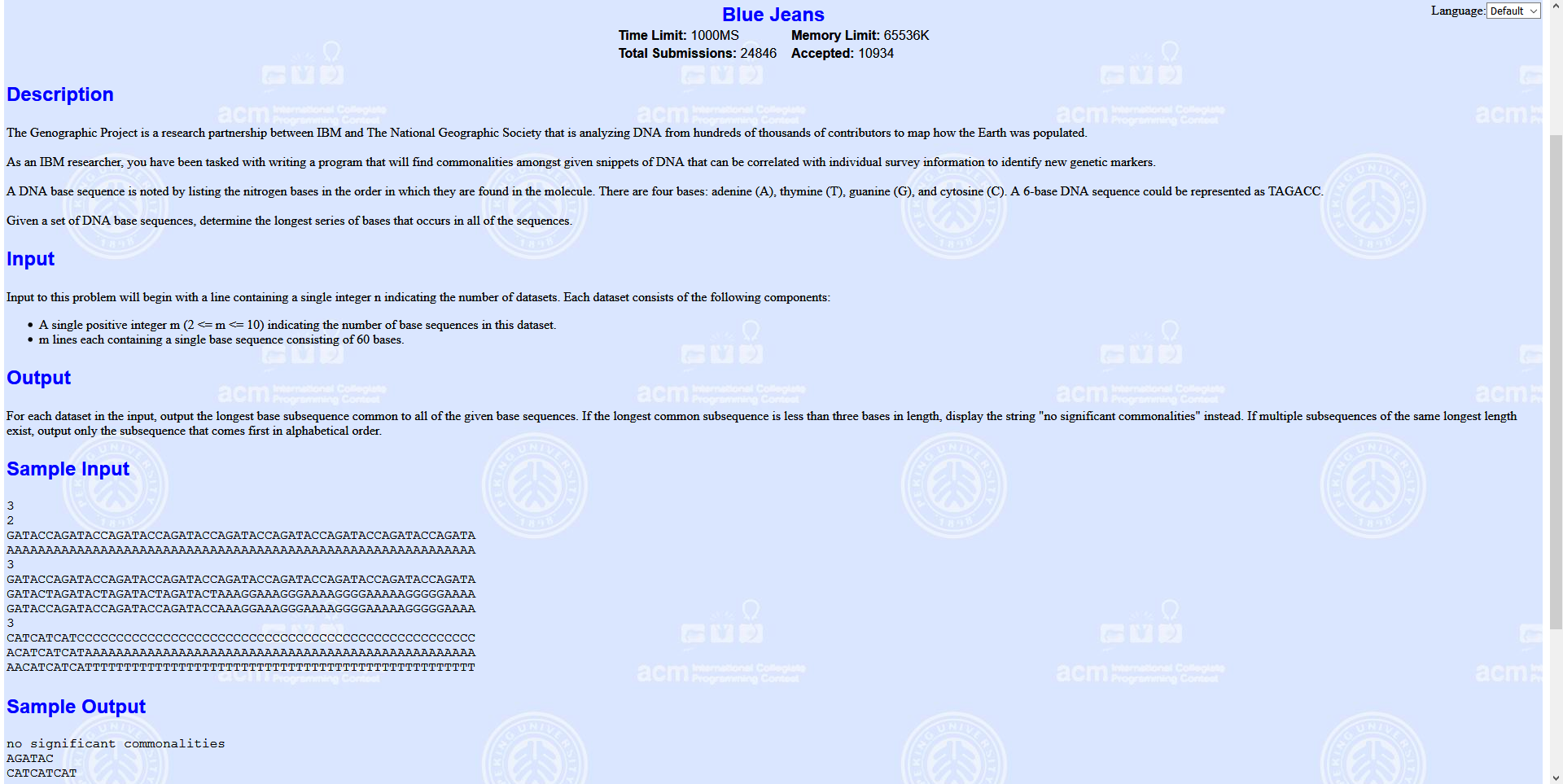 【代码超详解】POJ 3080 Blue Jeans（暴力枚举 + KMP 匹配，0 ms）-CSDN博客