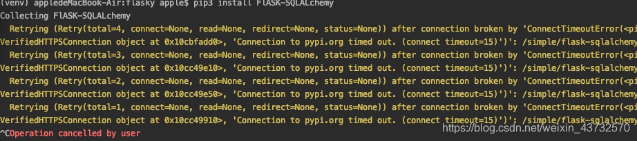安装 Flask Sqlalchemy错误!!!sqlalchemy包下载失败 Csdn博客