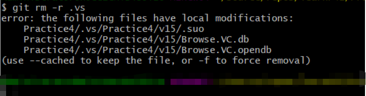 在用vs commit时，产生了 Git failed with a fatal error. error: open (“xxxx.vs/xxxx/open.db “):Permisson ...