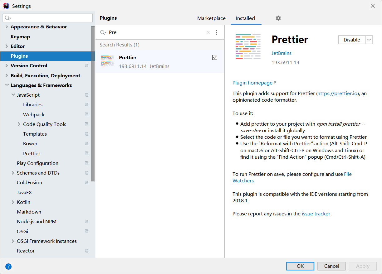 IDEA2019.3.4 配置使用Prettier-CSDN博客