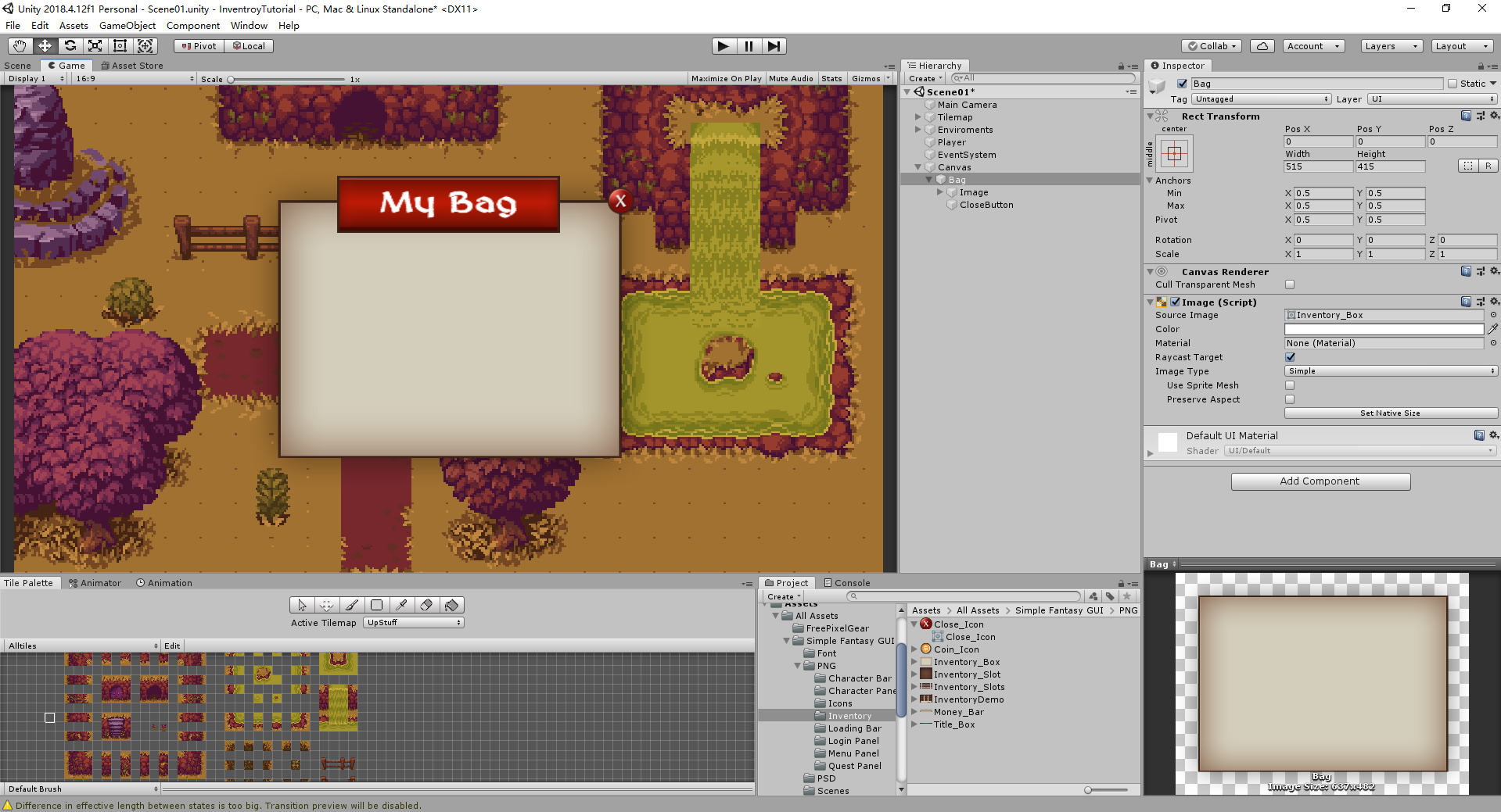Unity2D案例学习——背包系统制作（ScriptableObject）_unity set native size按键在哪-CSDN博客