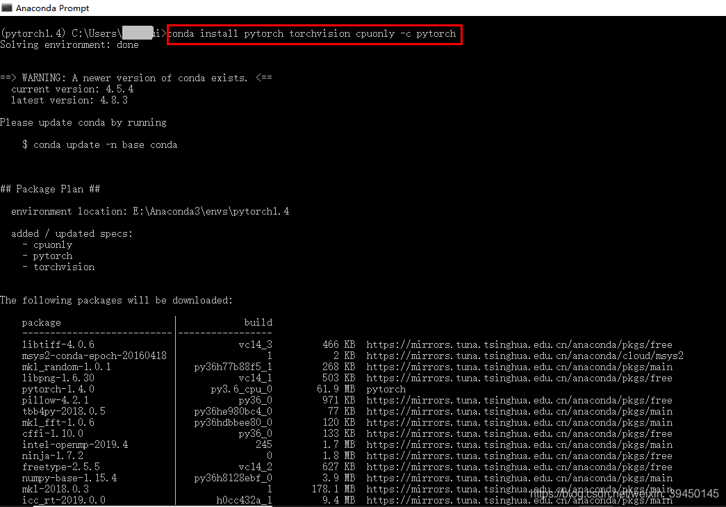 Pytorch1 4安装(anaconda3 Python3 6 Cpu版本) Csdn博客