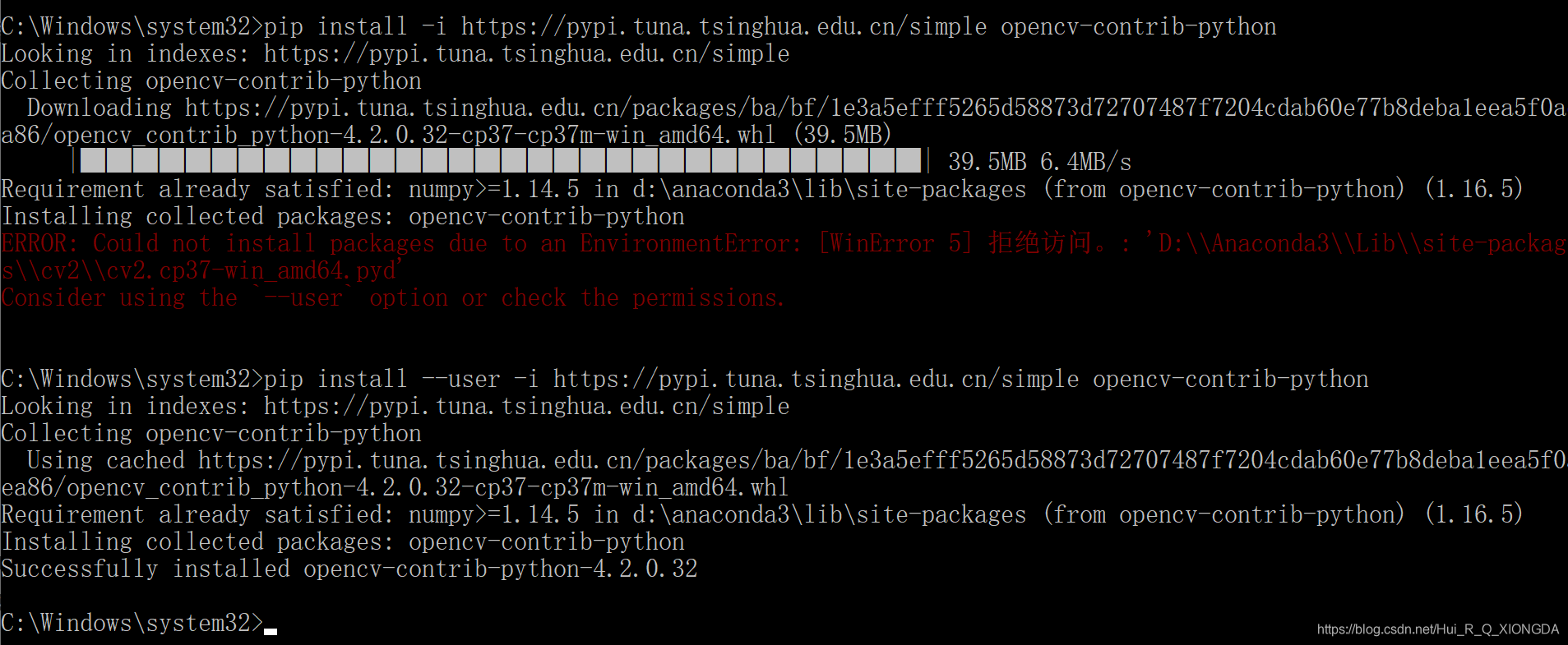 安装opencv Contrib Python失败installing Collected Packages Opencv Contrib Pyth Csdn博客
