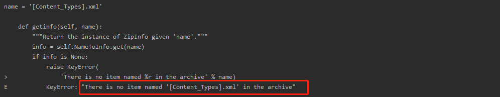 There is no item named '[Content_Types].xml' in the archive_there is no item named content types ...