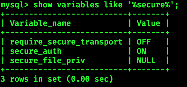 mysql异常：ERROR 1290 (HY000): The MySQL server is running with the --secure-file-priv_error: 1290 ...