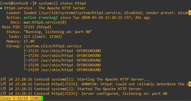 CentOS8安装Apache_centos 8 查看httpd服务有没有安装-CSDN博客