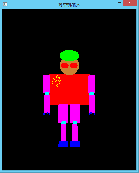 Simple robot with 3D scene drawn by OpenGL - Programmer Sought