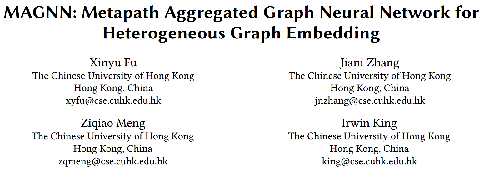 【论文解读 WWW 2020 | MAGNN】Metapath Aggregated Graph Neural Network for Heterogeneous Graph ...
