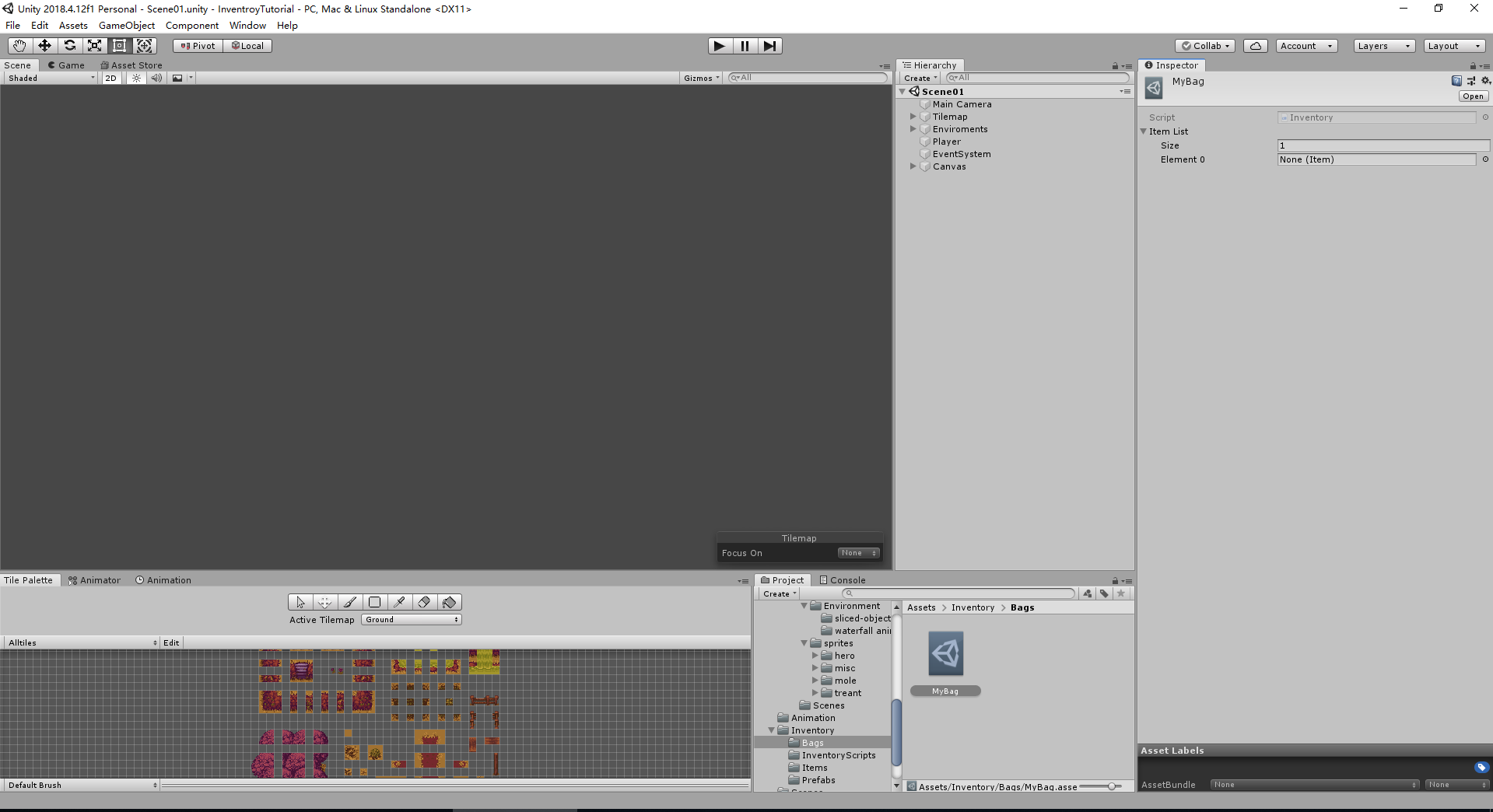 Unity2D案例学习——背包系统制作（ScriptableObject）_unity set native size按键在哪-CSDN博客