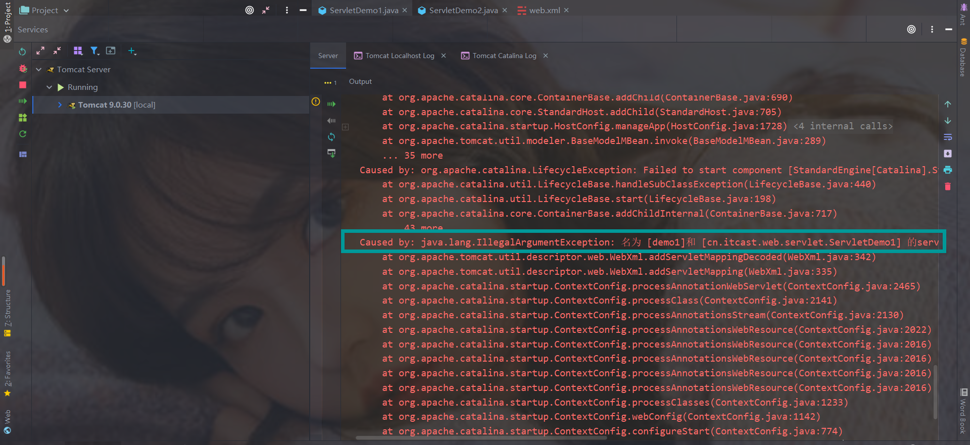 IDEA启动tomcat报java.lang.IllegalStateException: Error starting child-CSDN博客