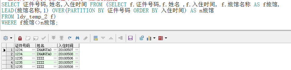 Oracle中LAG()和LEAD()以及OVER(PARTITION BY)_oracle lag over partition by-CSDN博客