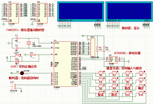 Proteus单片机C语言仿真（2）——51单片机电子密码锁、数码管显示、AT24C02掉电存储_电子密码锁proteus仿真 24c02-CSDN博客
