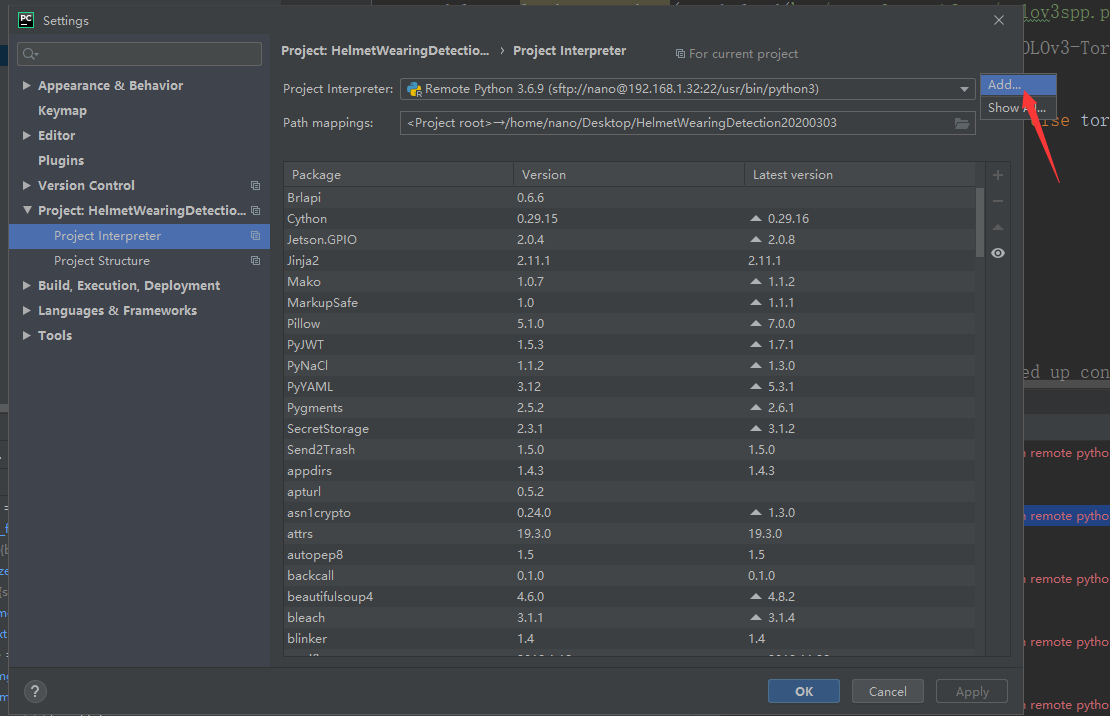 【Pycharm】Error running 'xxx: Can't run remote python interpreter: Can't get remote credentia ...