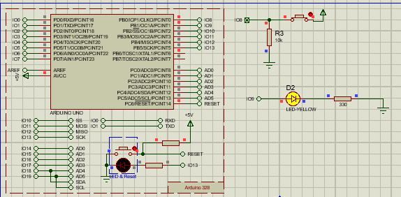 【用Proteus仿真Arduino】 02 -按键与LED灯的使用_protues插入按钮-CSDN博客