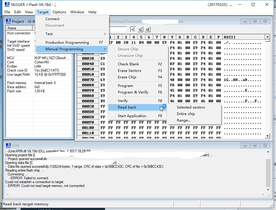 用 SEGEER J-Flash 烧录 Freescale Kinetis 的 BootLoader 固件时加密区被修改导致运行不正常解决方法 ...
