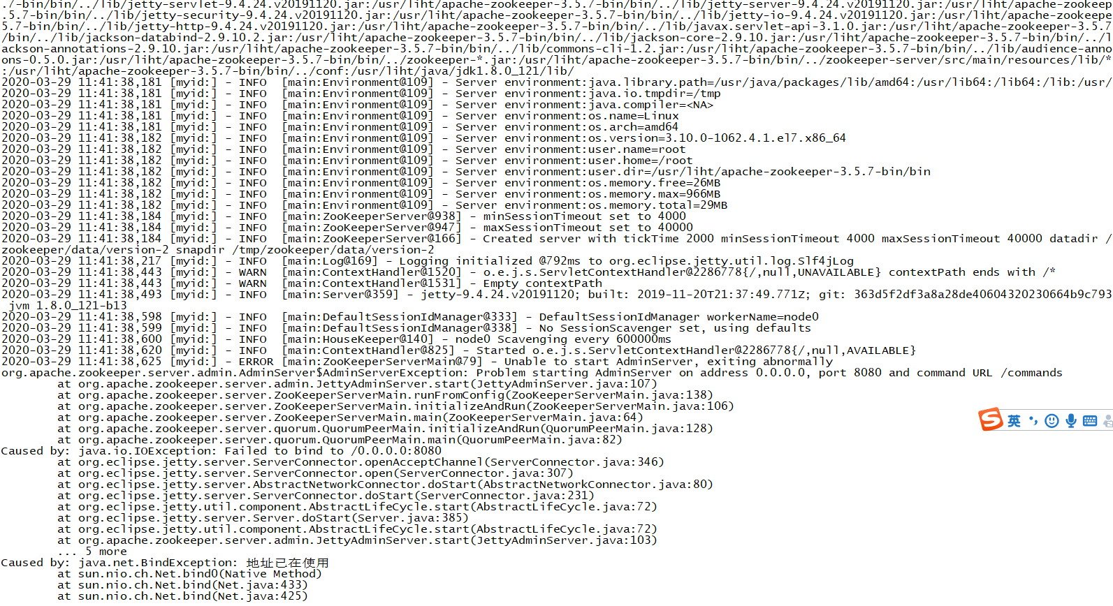 安装Zookeeper出现Unable to start AdminServer，existing abnormally问题解决方法_unable to start adminserver ...