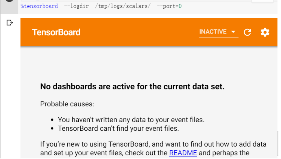 Google Colab启动TensorFlow出现No dashboards are active for the current data set._colab dash-CSDN博客