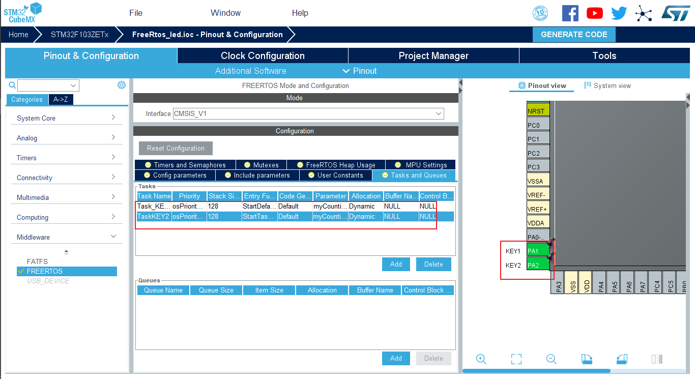 STM32CubMx+FreeRTOS二值信号量和计数信号量（四）_stm32 ossemaphorerelease-CSDN博客