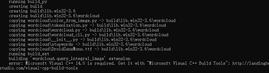 pip install wordcloud报错_pip install wordcloud 报错-CSDN博客