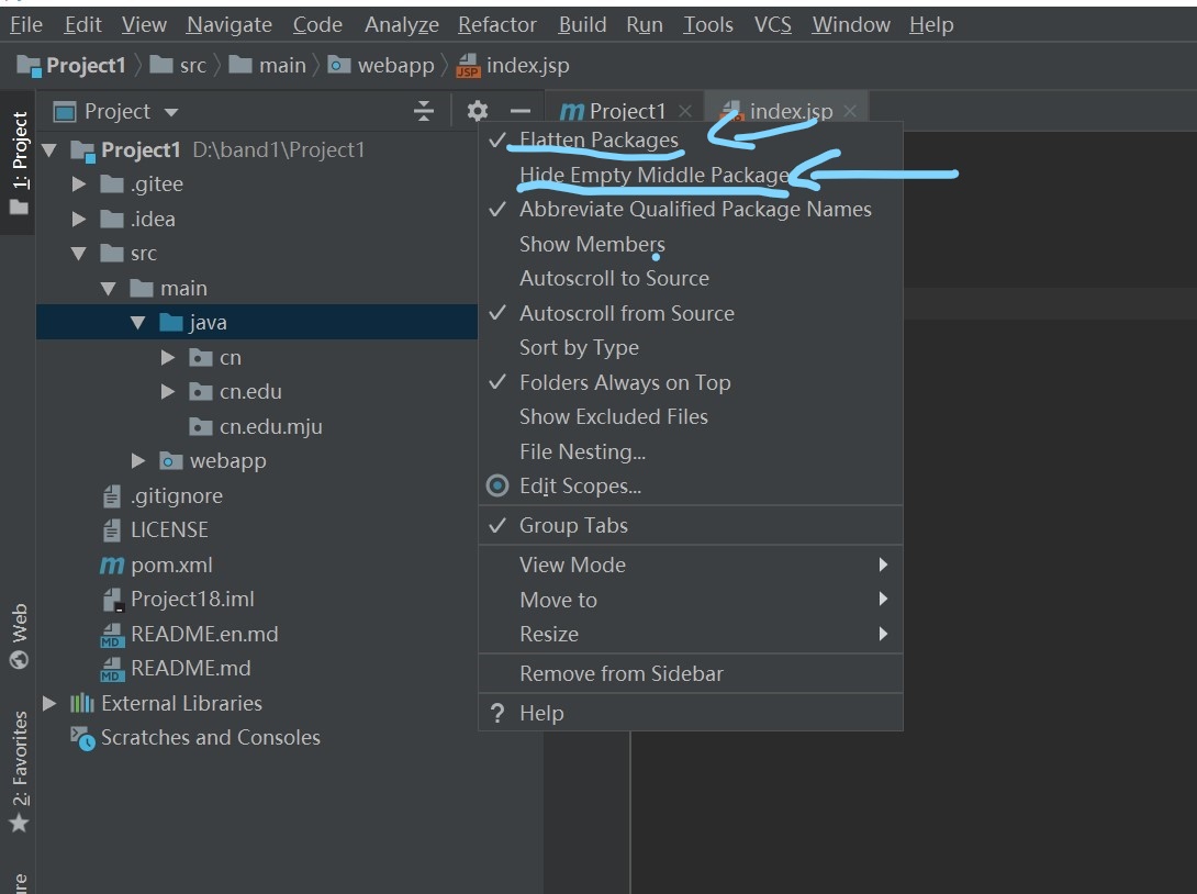 IntelliJ IDEA细节功能笔记一（平铺idea包）_idea设置包平铺-CSDN博客