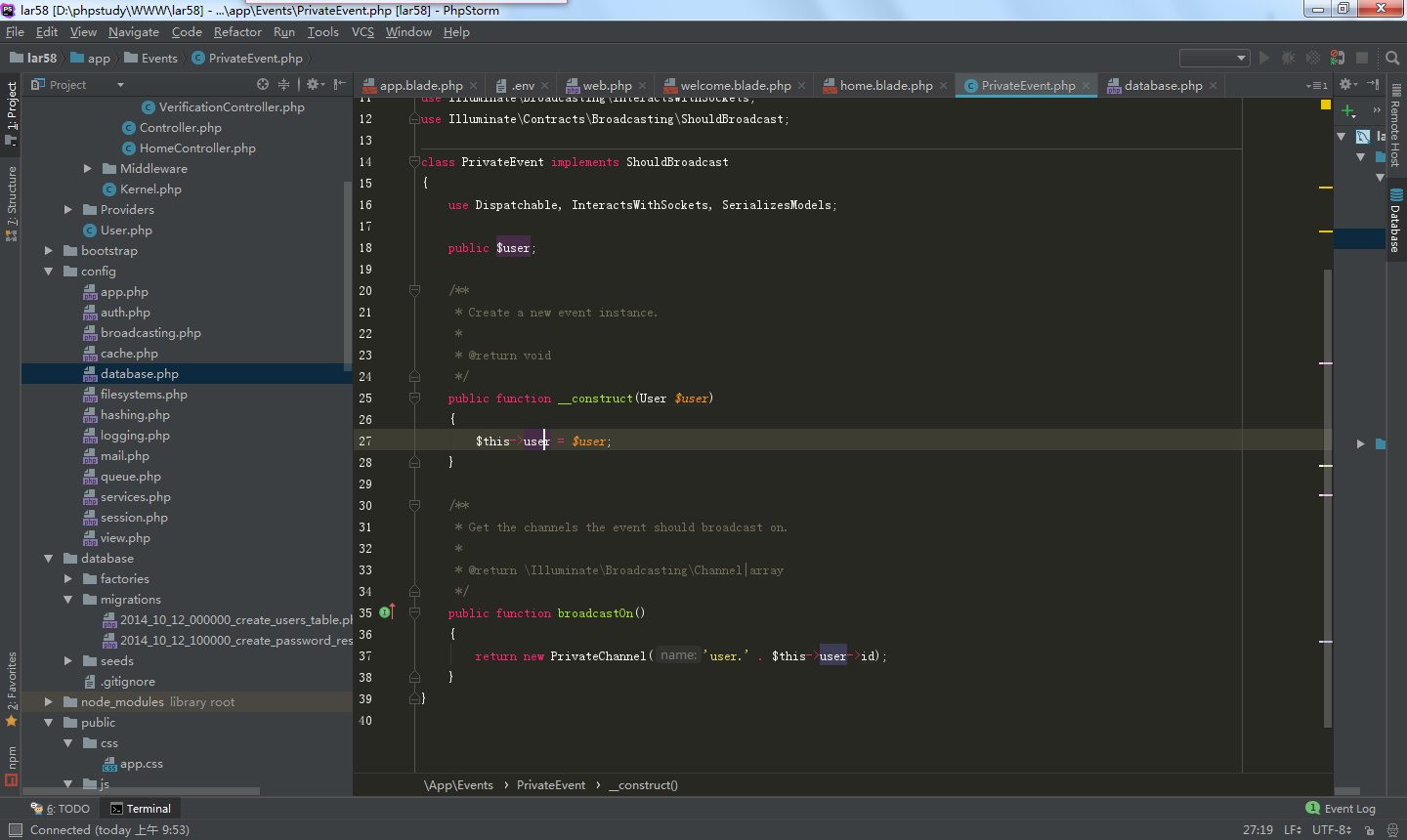 浅谈laravel广播事件无法推送前端_laravel queue 不推送广播-CSDN博客