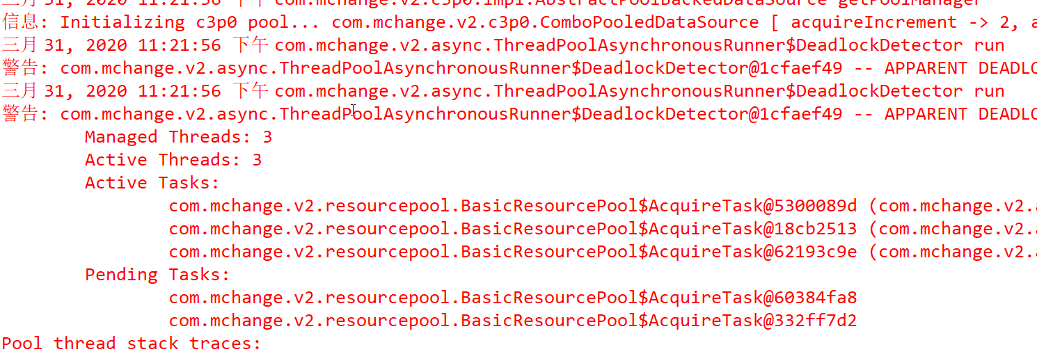 c3p0 连接MySQL8出现com.mchange.v2.async.ThreadPoolAsynchronousRunner问题-CSDN博客