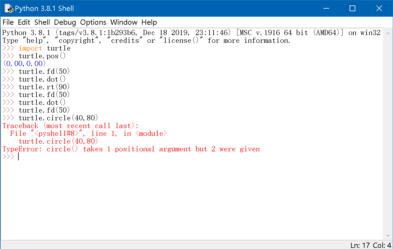 【新人求助】python 3.8.1 >>>turtle.circle(40)不显示圆_.circle python 圆圈 不全-CSDN博客