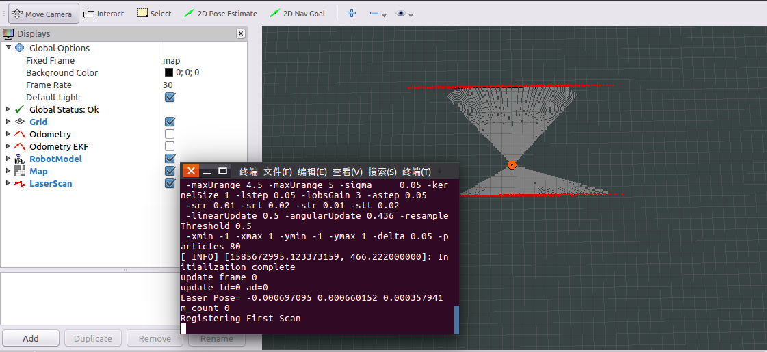 ROS学习【13】-----学习使用ROS中SLAM功能包中的gmapping及hector_slam,完成带激光雷达机器人的室内的导航仿真，并保存机器人创建的地图（pgm）_ros20.04 ...