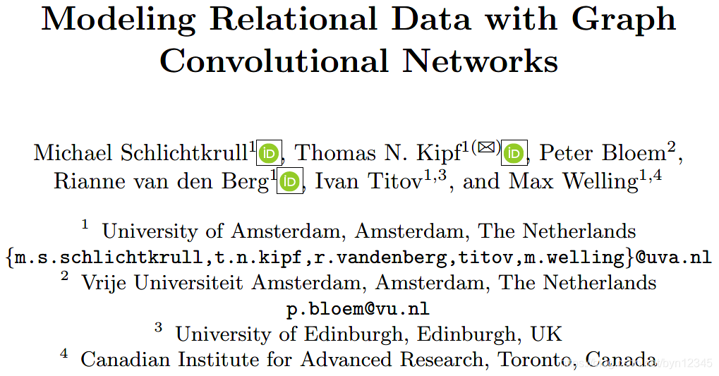 【论文解读 Eswc 2018 R Gcn】modeling Relational Data With Graph