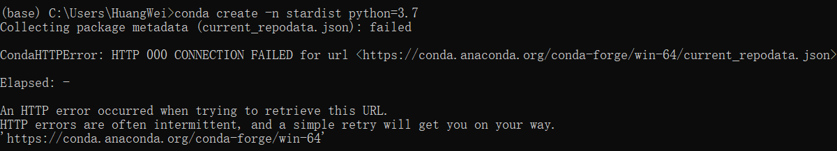 Windows下conda报错：CondaHTTPError: HTTP 000 CONNECTION FAILED-CSDN博客