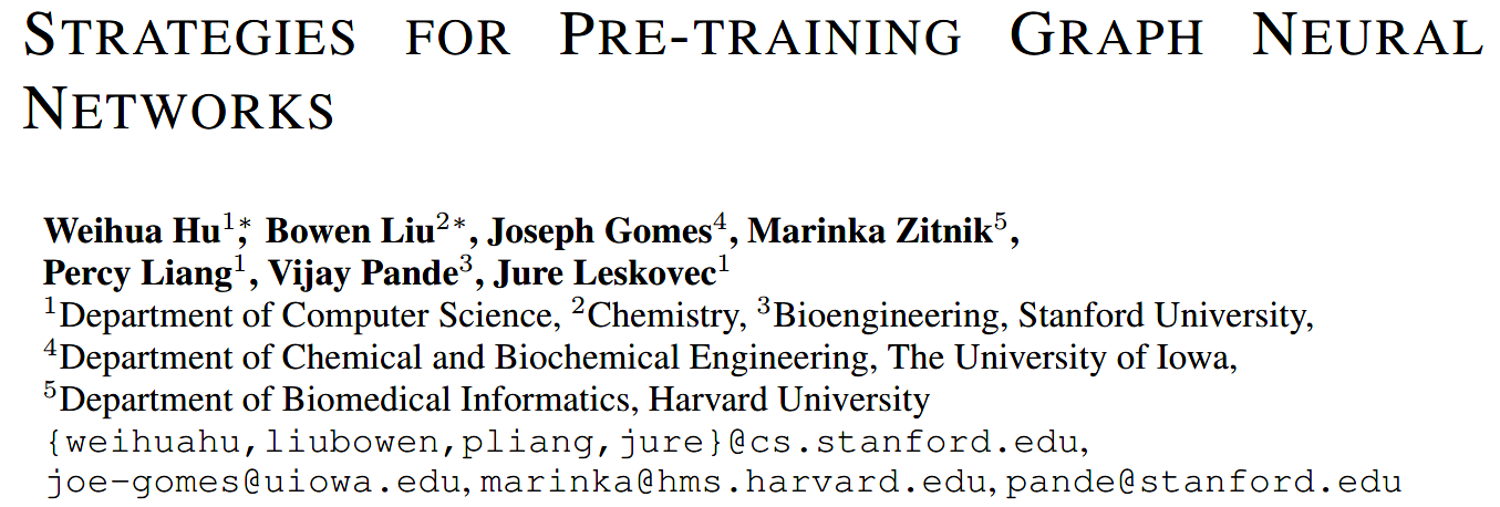 【论文解读 ICLR 2020 | 图上的预训练】STRATEGIES FOR PRE-TRAINING GRAPH NEURAL ...