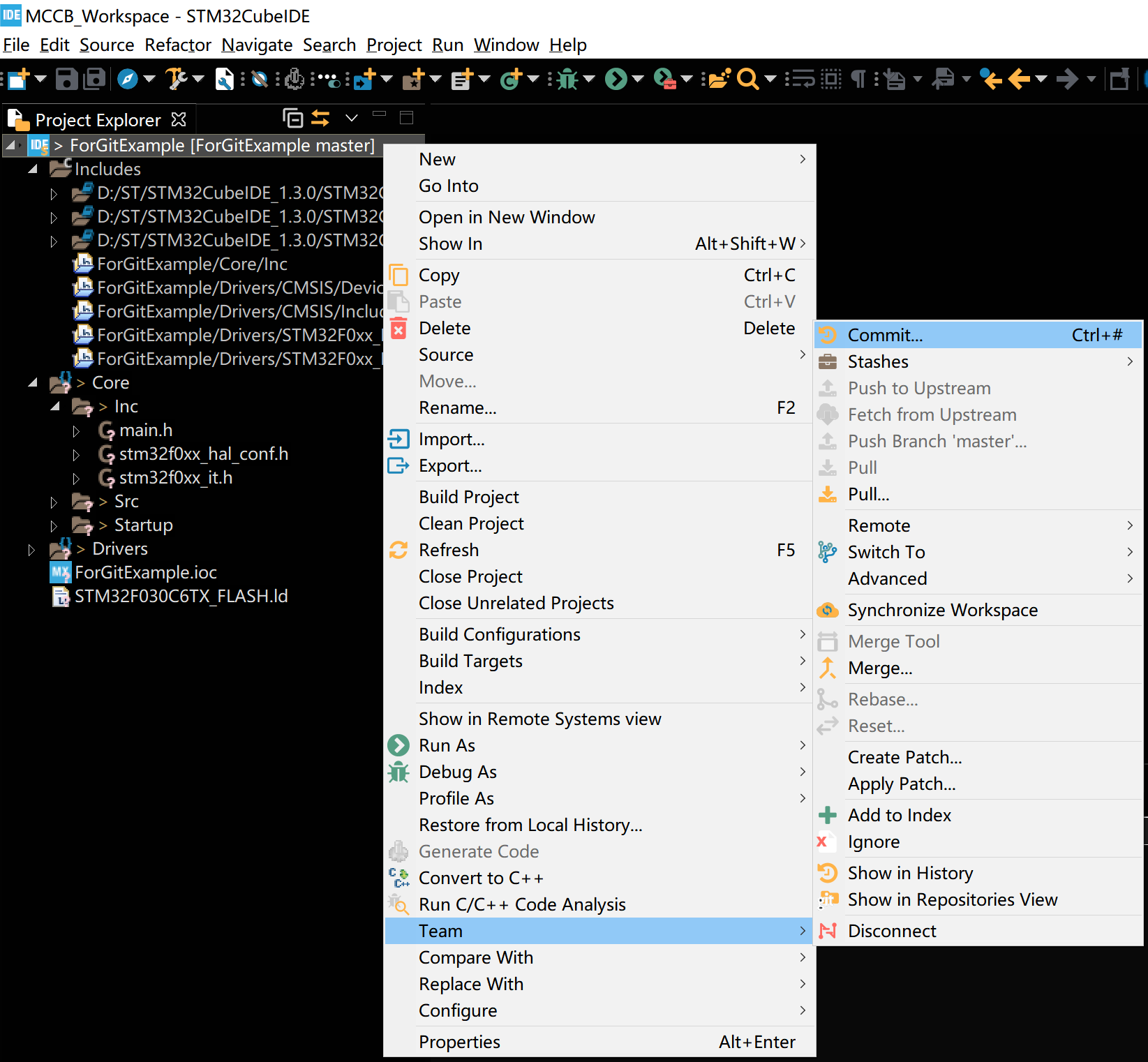 使用STM32CubeIDE将项目推送到码云gitee私有仓库或github_cubeide git-CSDN博客